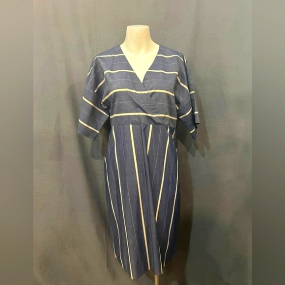 Kal Rieman | Dresses | Kal Rieman Chic Navy Striped Dress | Poshmark